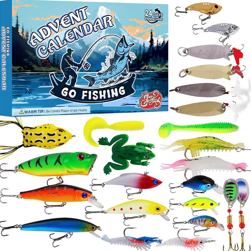 24 Days Christmas Countdown Fish Tackle Set – Aurablank