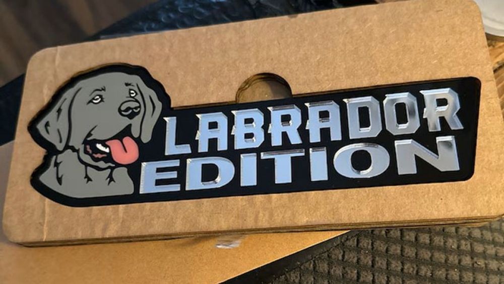 Silver Labrador Car Badge Laser Cutting Car Emblem CE172 – Aurablank